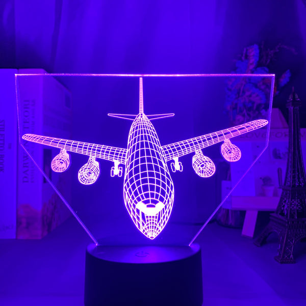 Acrylic 3d Illusion Led Night Light Airplane Model Nightlight Gift for ...